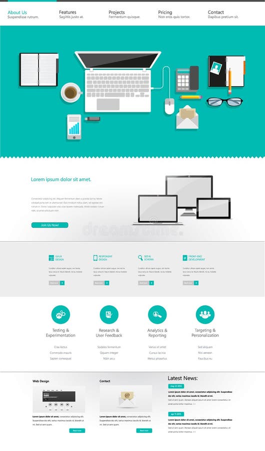 Modern Business Website Template Design Stock Vector - Illustration of ...