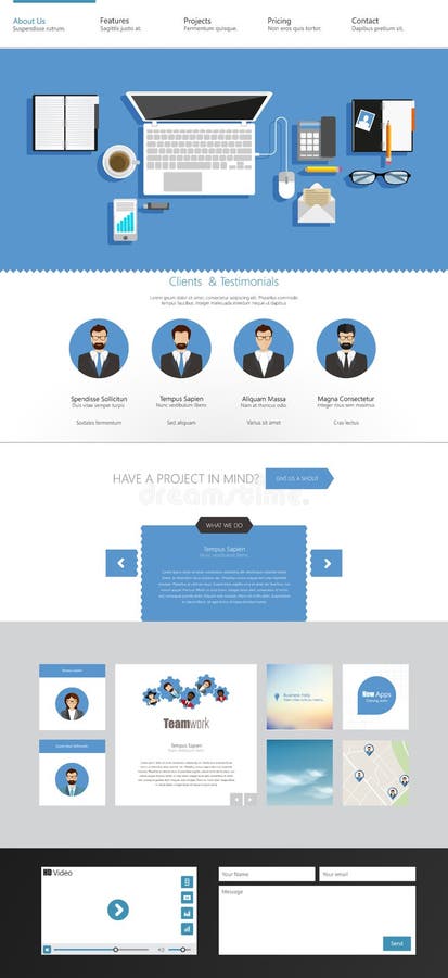 Modern Business Website Template Design Stock Vector - Illustration of ...