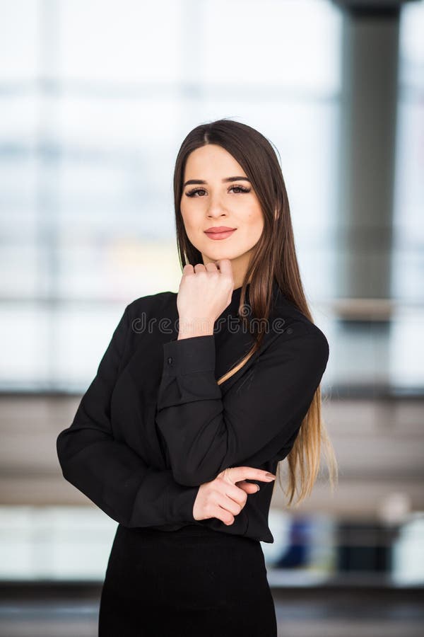 Modern Business Woman in the Office Background Stock Photo - Image of ...