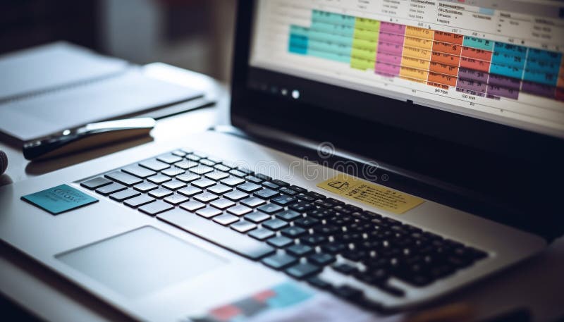 Modern Businessman Typing on Laptop, Analyzing Chart for Business ...