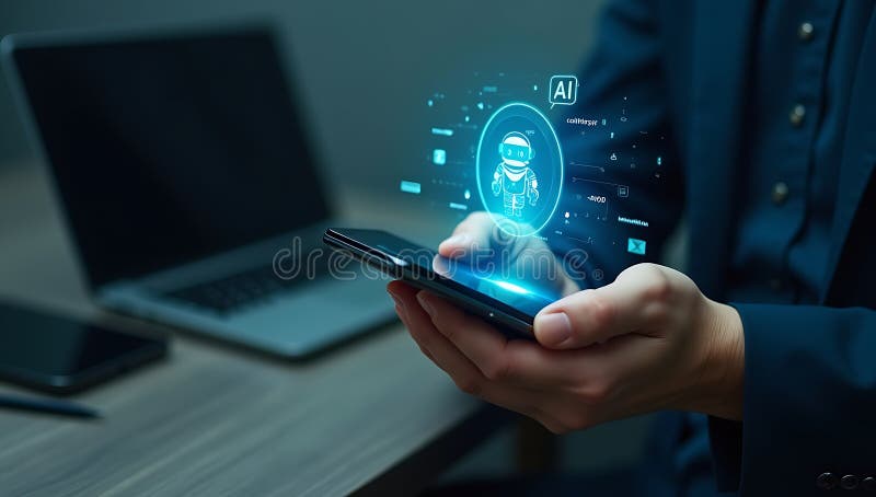 Interact with AI Artificial Intelligence Brain Processor Generative AI ...