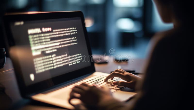 Modern Businesswoman Typing on Computer at Desk Using Wireless ...