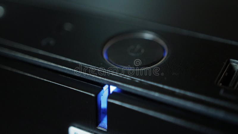 A Modern Button on the Computer System Unit for Turning on and Off ...