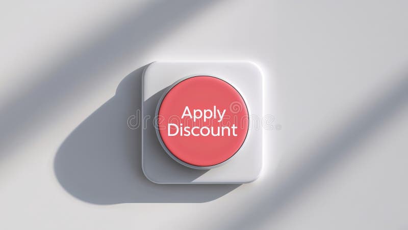 Modern Button Design for Apply Discount on Clean Background. Stock ...
