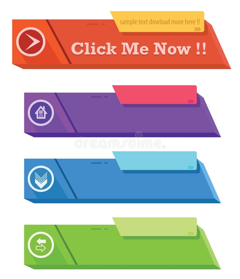 Download Now Modern Button Collection Stock Vector - Illustration of ...