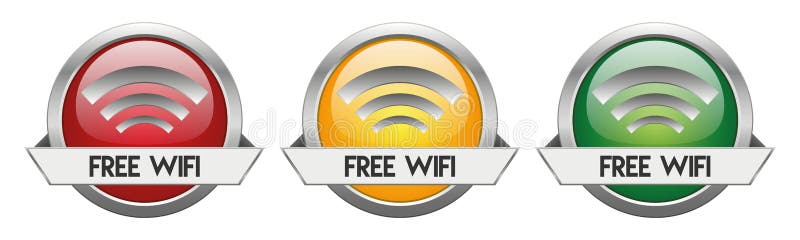 Modern Button Vector Free WiFi Stock Vector - Illustration of yellow ...