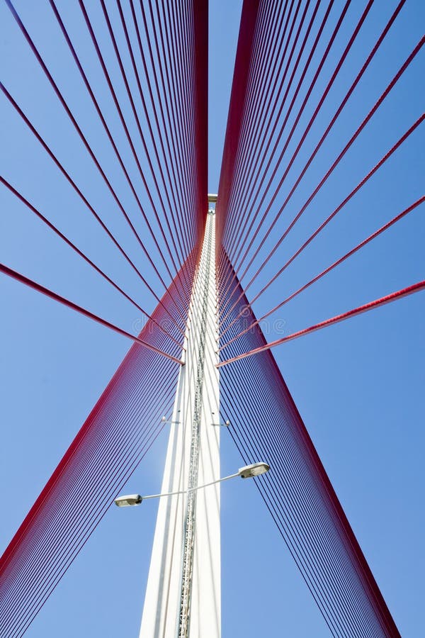 Modern cable-stayed bridge stock photo. Image of engineering - 111846692
