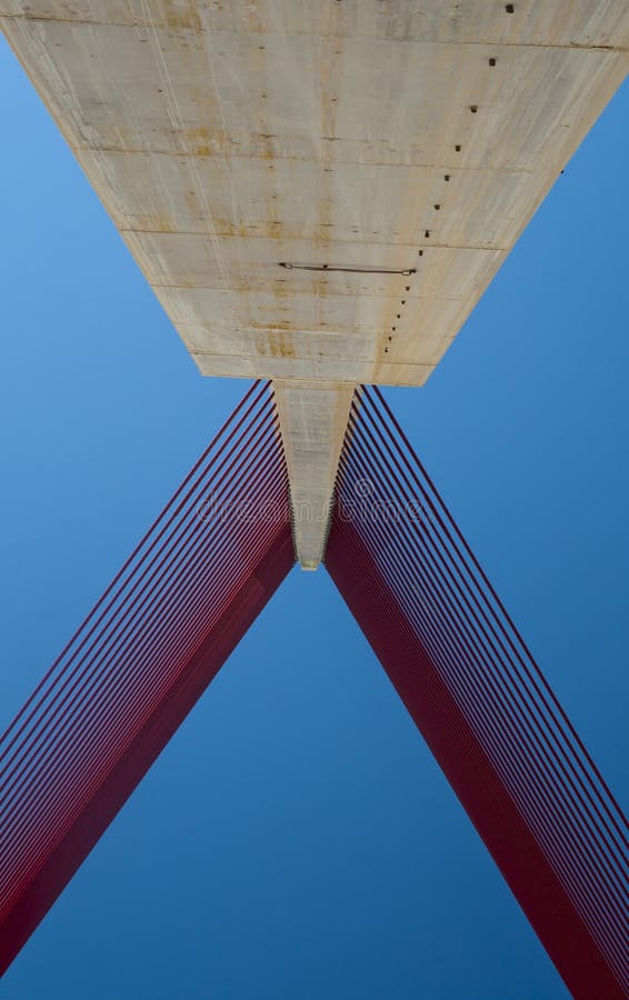 Modern cable-stayed bridge stock photo. Image of reina - 111846734