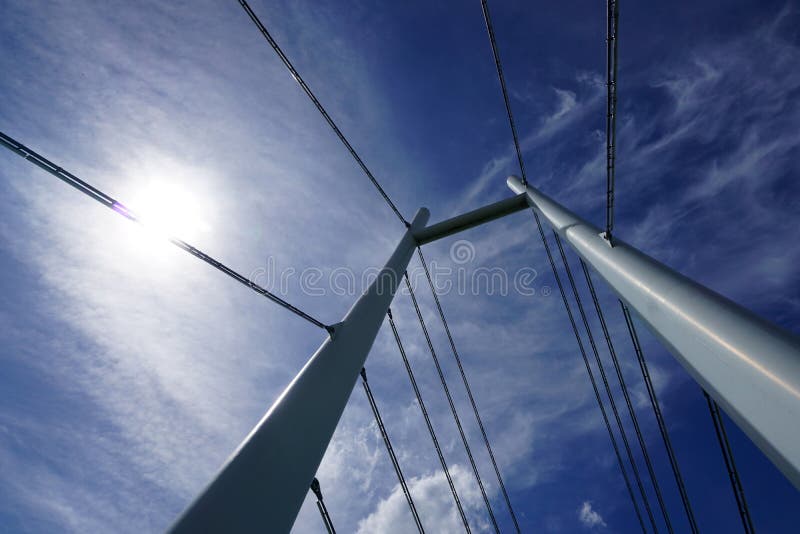 Modern Cable-stayed Bridge, Sky and Sun Stock Image - Image of modern ...