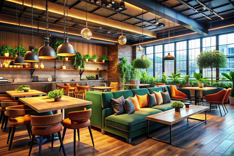 Modern Cafe Design a Stunning Interior Featuring a Functional Bar ...