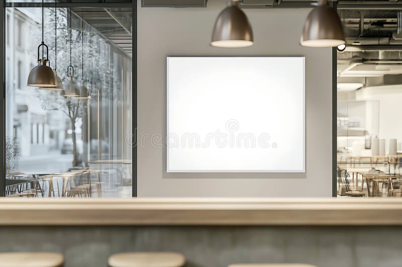 Modern Cafe Digital Menu Board Mockup, Blank White Digital Screen ...