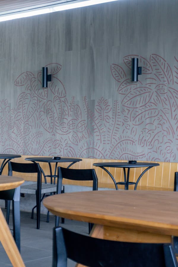 Modern Cafe Interior with Chairs and Tables. a Place To Work and Relax ...