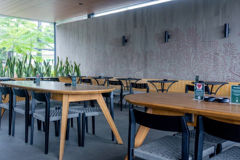 Modern Cafe Interior with Chairs and Tables. a Place To Work and Relax ...