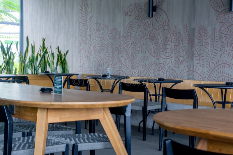 Modern Cafe Interior with Chairs and Tables. a Place To Work and Relax ...