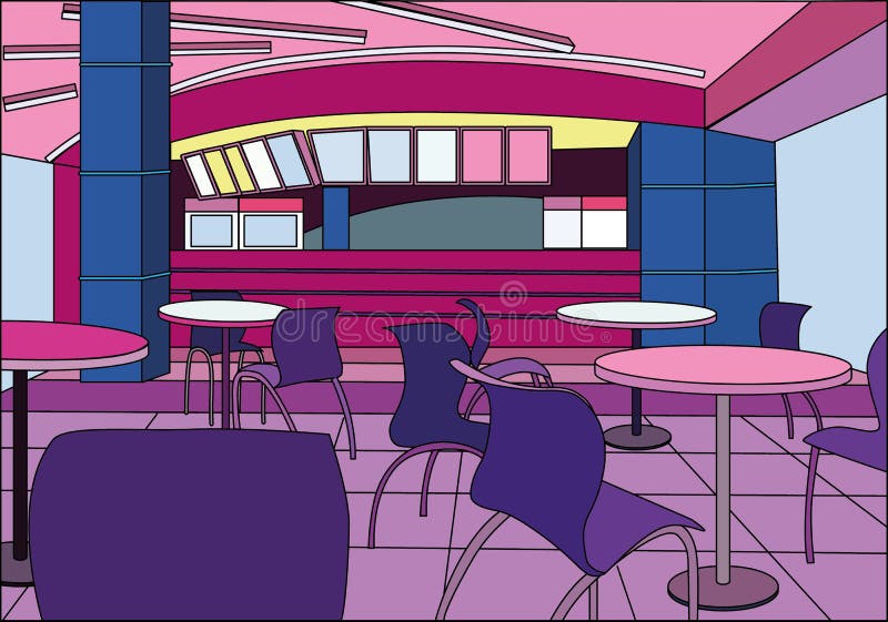 Modern cafe interior stock illustration. Illustration of chair - 34695279