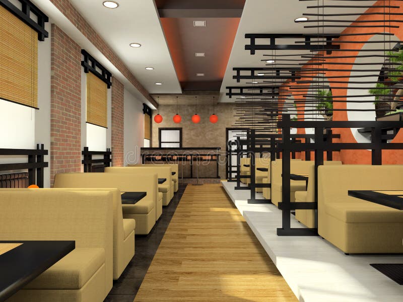 Modern Cafe In Japanese Style Stock Images - Image: 5368754