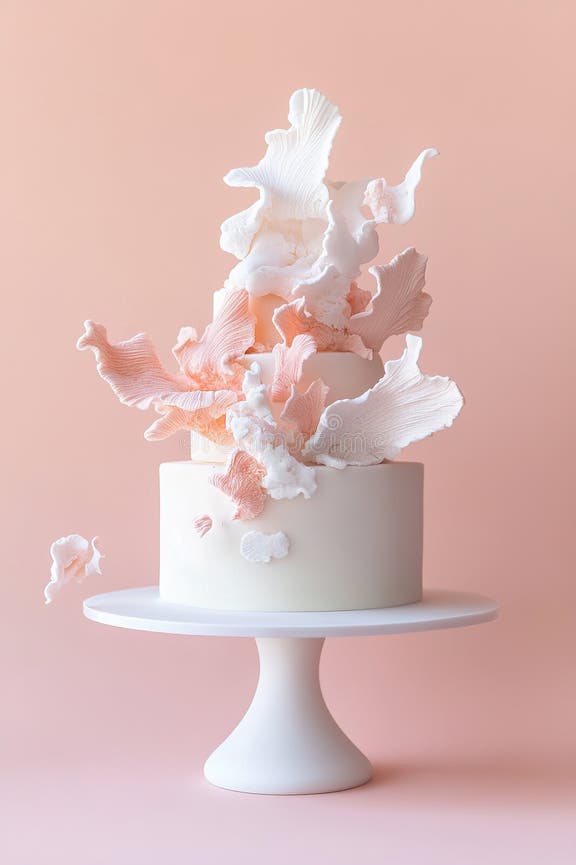 This Modern Cake Features Unique Sculpted Layers Adorned with Soft ...