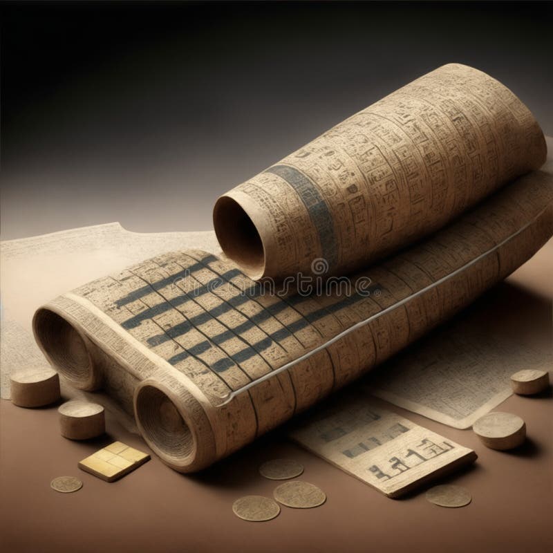 Modern Calculator on Ancient Scroll Illustration Stock Illustration ...