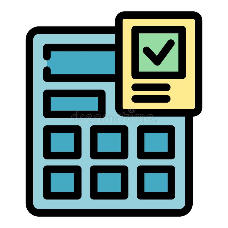Calculator Icon: Check Mark Stock Illustration - Illustration of math ...