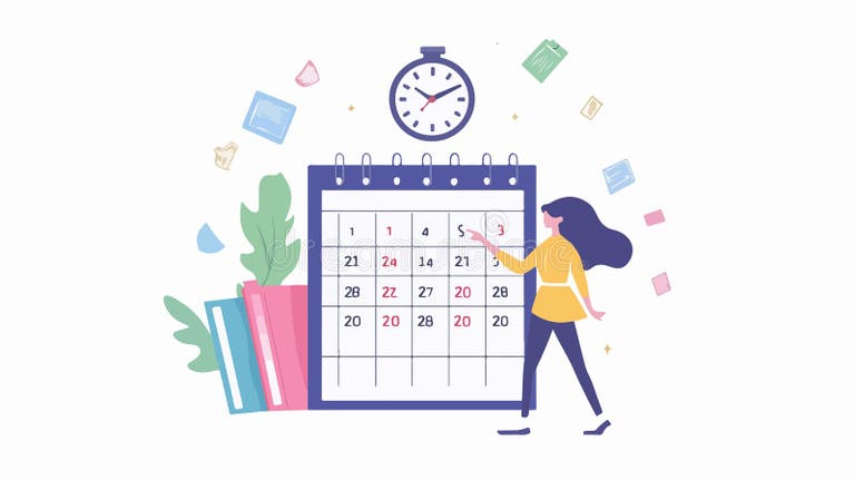 Modern Calendar Design with Grid Boxes and Circular Binders Stock ...