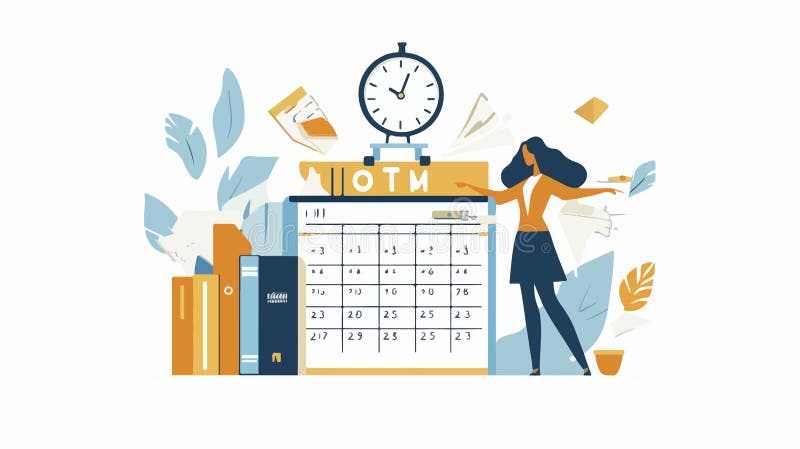 Modern Calendar Design with Grid Boxes and Circular Binders Stock ...