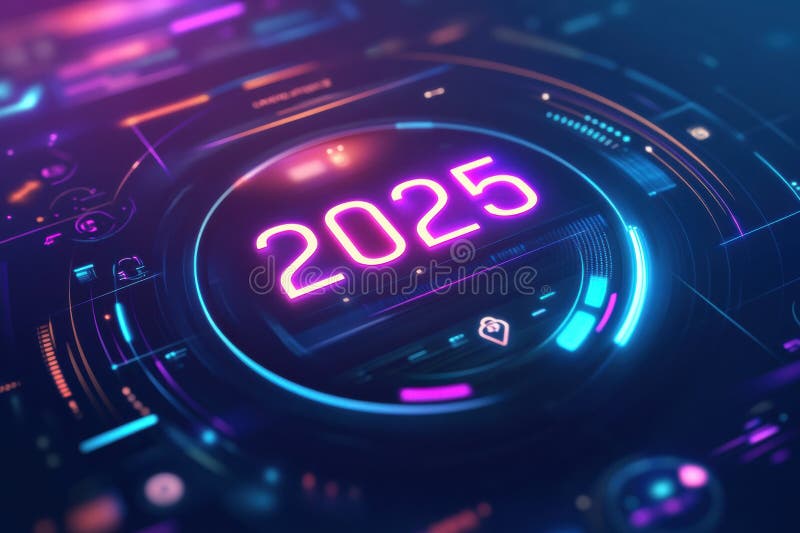Futuristic Digital Calendar with Sleek Design Showcasing the Year 2025 ...