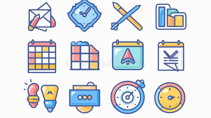 Modern Calendar Schedule Design Vector Icons for Organization and ...