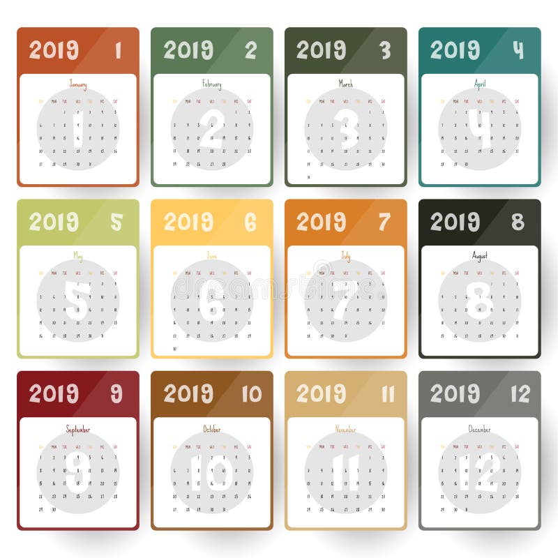 2019 Modern Calendar Template .Vector/illustration. Stock Vector ...