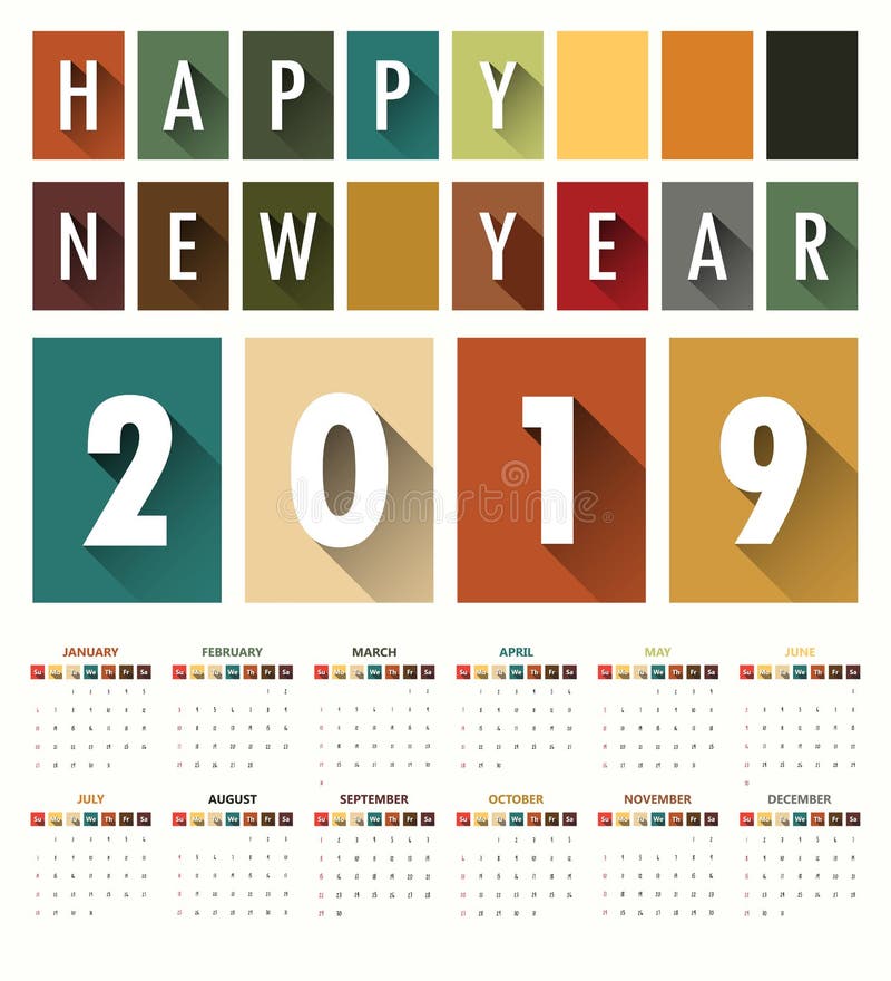 2019 Modern Calendar Template .Vector/illustration. Stock Vector ...
