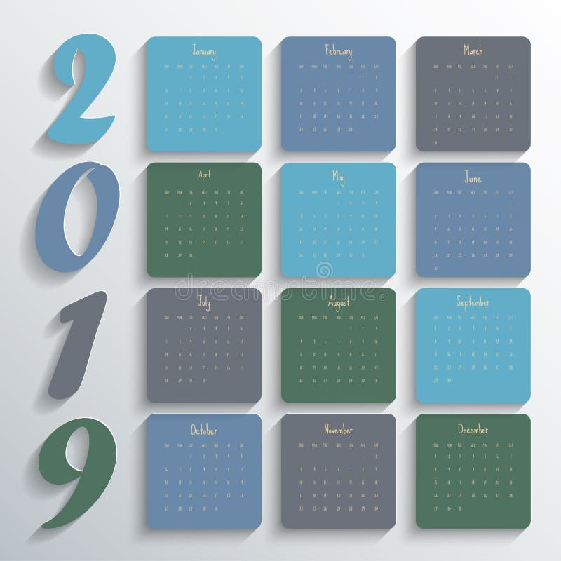 2019 Modern Calendar Template .Vector/illustration Stock Vector ...