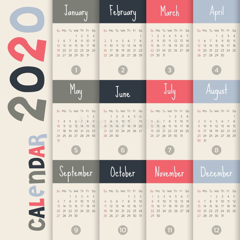2020 Modern Calendar Template .Vector/illustration Stock Vector ...
