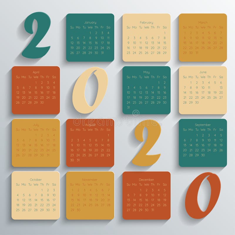 2020 Modern Calendar Template .Vector/illustration Stock Vector ...
