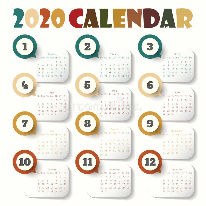 2020 Modern Calendar Template .Vector/illustration Stock Vector ...