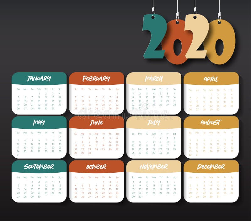 2020 Modern Calendar Template .Vector/illustration Stock Vector ...