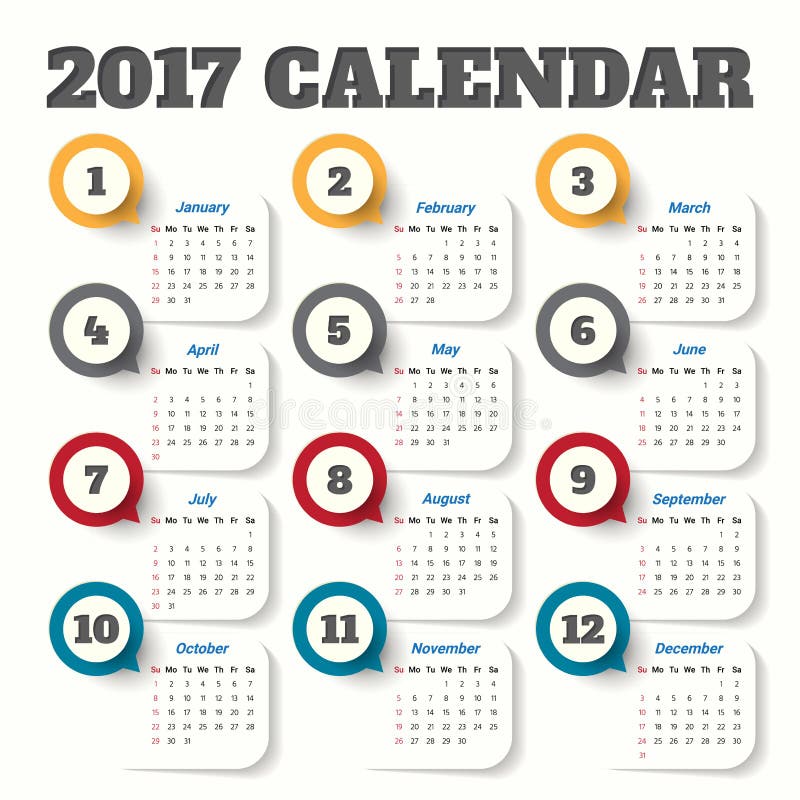2017 Modern Calendar Template .Vector/illustration. Stock Vector ...