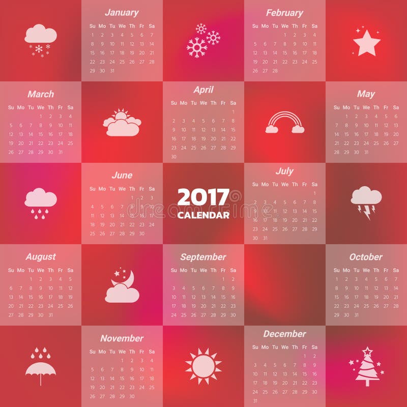 2017 Modern Calendar Template Stock Vector - Illustration of event ...