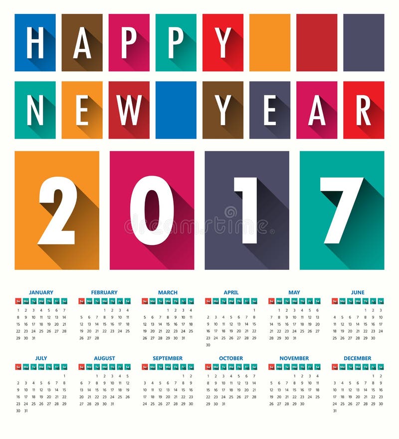 2017 Modern Calendar Template .Vector/illustration. Stock Vector ...