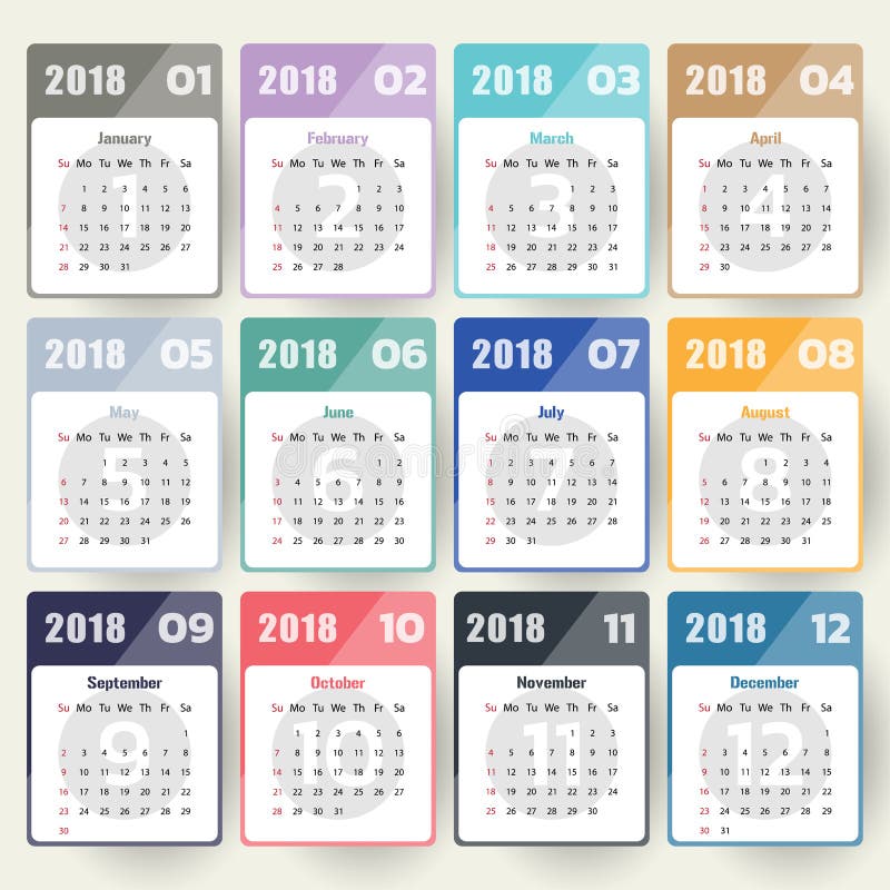 2018 Modern Calendar Template .Vector/illustration Stock Vector ...