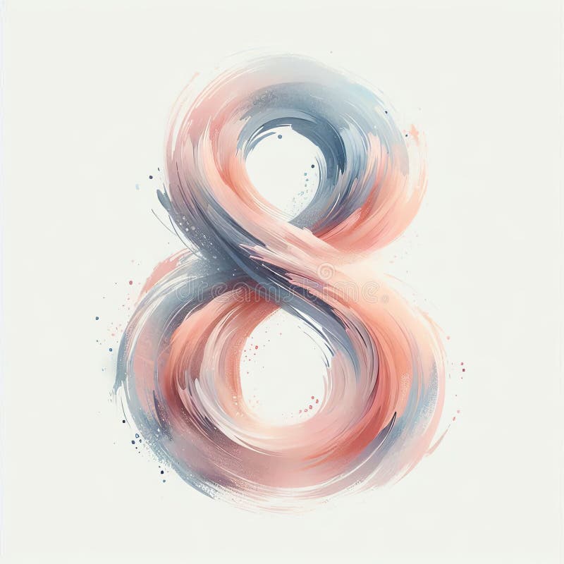 Modern Calligraphy Number Eight Stock Illustration - Illustration of ...