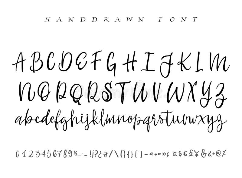 Modern Calligraphy Vintage Handwritten Vector Font for Lettering.Trendy ...