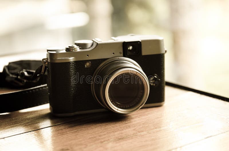 Modern Camera in Vintage Style Stock Image - Image of view, style: 58398265