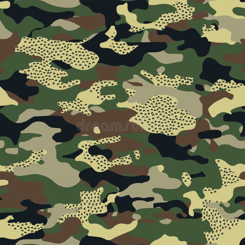 Modern Camouflage with City Name Seamless Pattern Design Stock ...