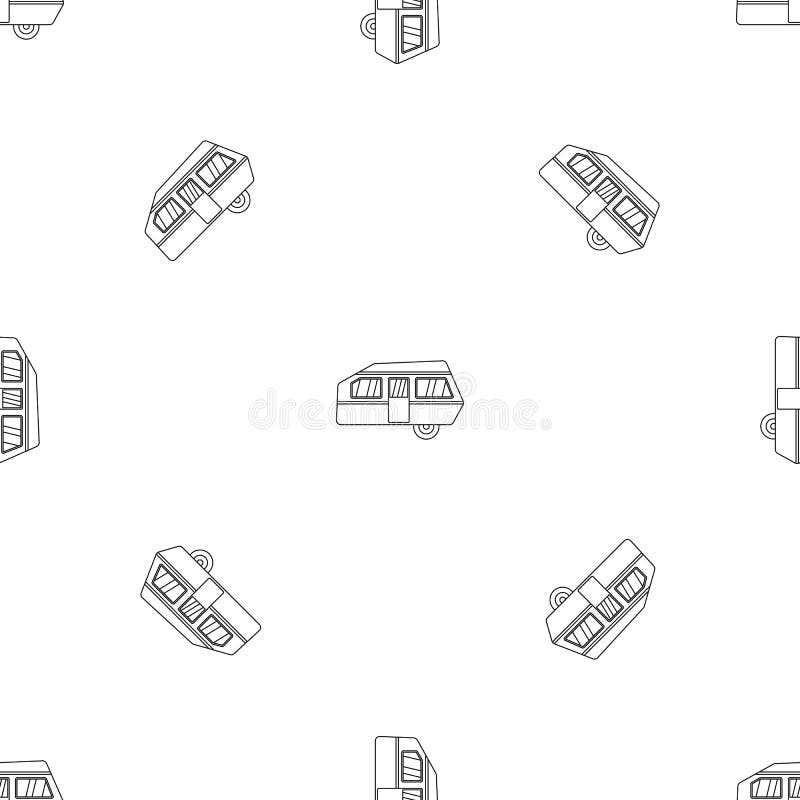 Modern Camp Trailer Pattern Seamless Vector Stock Vector - Illustration ...