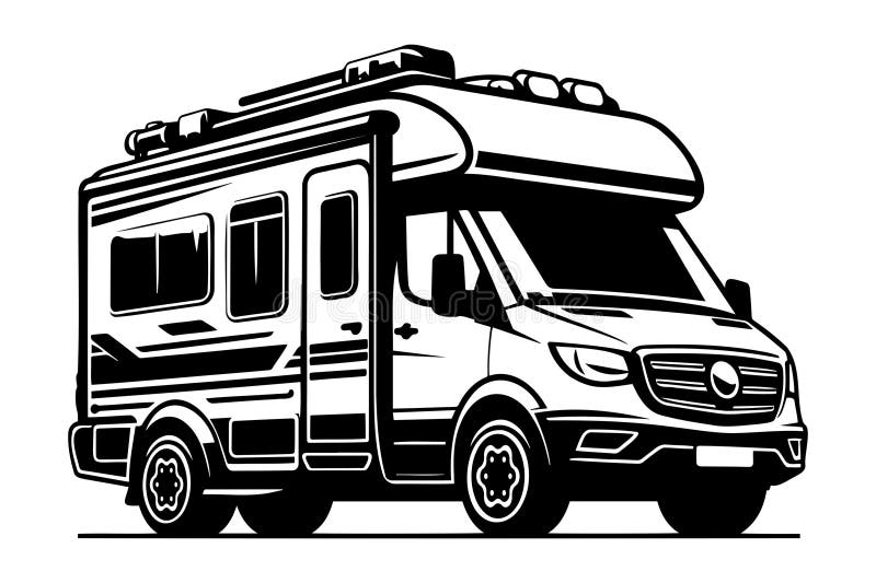 Modern Camper Van Isolated. Stock Vector - Illustration of automobile ...