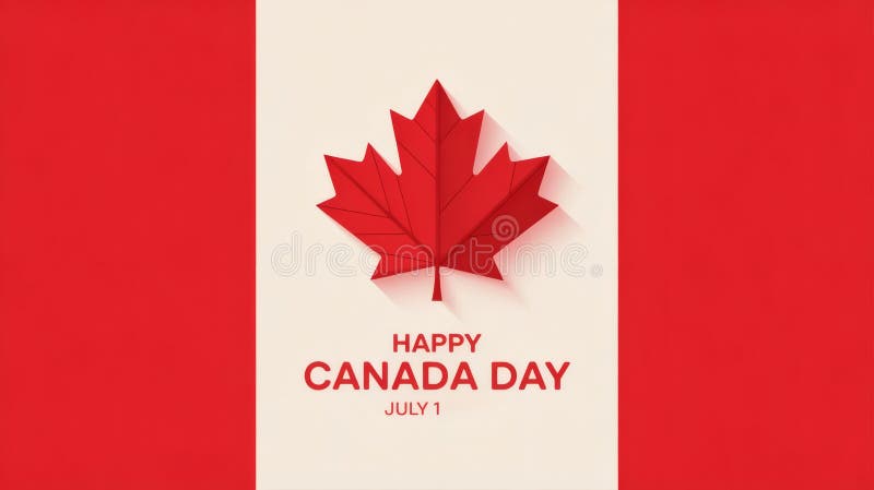 Modern Canada Day Poster with 3D Maple Leaf Design, Minimalist Canada ...