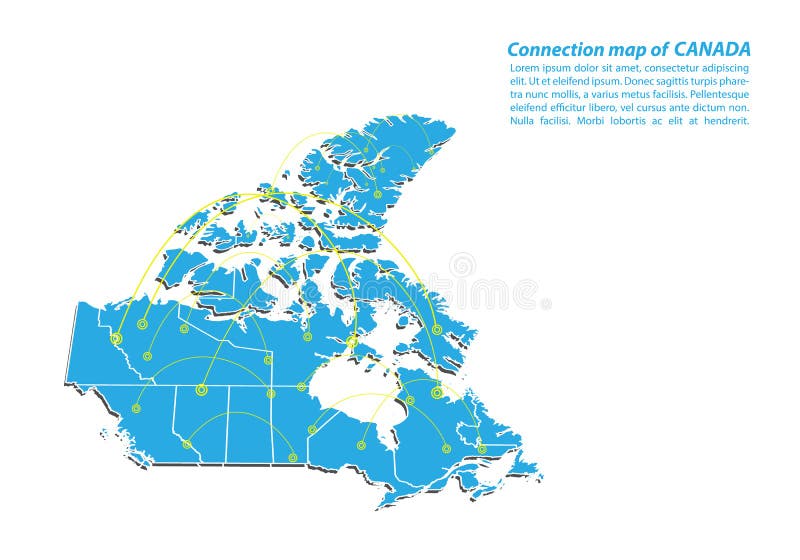 Modern of Canada Map Connections Network Design, Best Internet Concept ...