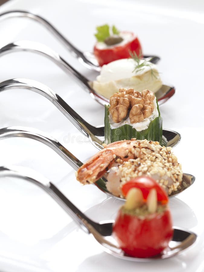 Modern canapes stock photo. Image of catering, olive - 17993974