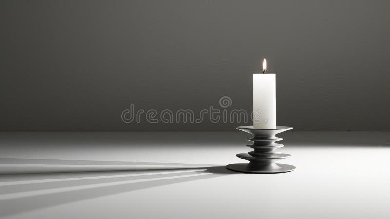 Modern Candle Holder on Plain White Background Image Stock Illustration ...