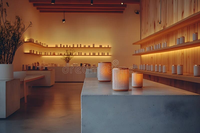 Ambient Store Lighting stock illustration. Illustration of candlelight ...