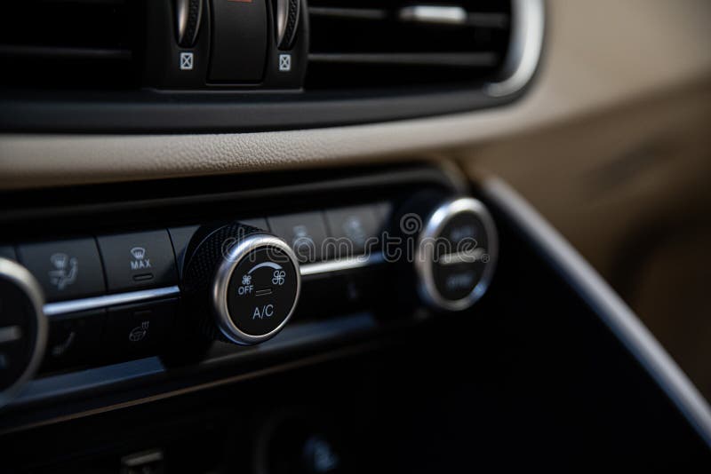 Car Air Conditioner and Ventilation Control Panel Stock Image - Image ...